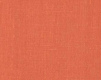 Orange linen fabric | Etsy
