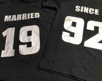 TOGETHER SINCE Custom Couples T-Shirts Anniversary & Wedding
