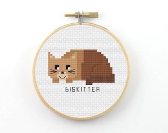 Retro Cat Cross Stitch 1970s Cross Stitch Cat Cats Cross