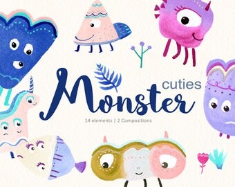 Little monsters clipart Birthday party monsters Monsters