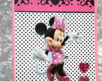 Minnie mouse card | Etsy