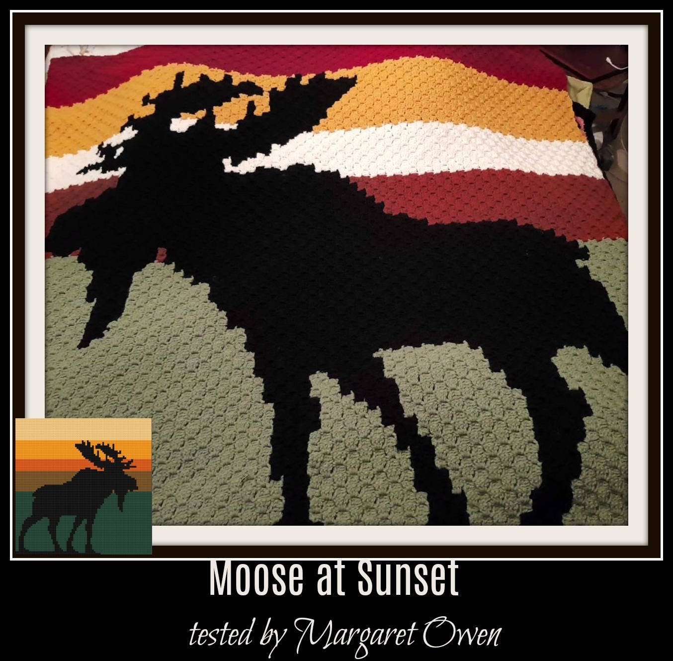 Moose at Sunset Afghan, C2C Graph, Crochet Pattern, Moose graph, Moose ...