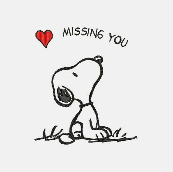 Snoopy Miss You Disney Machine Embroidery Designs Instant