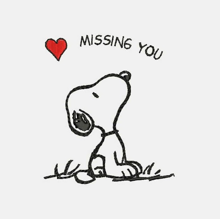 Snoopy Miss You Disney Machine Embroidery Designs Instant