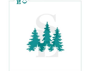 Pine tree stencil | Etsy