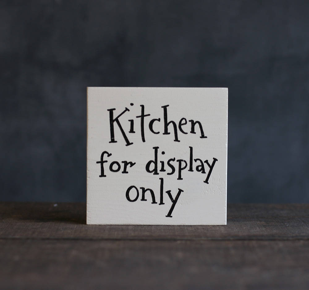 Kitchen for Display Only Sign Custom Shelf Sitter Small