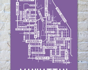 Manhattan map | Etsy