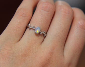 Simple opal ring | Etsy