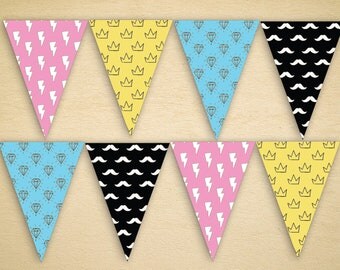 Primary Colors Printable Banner Includes 3 sizes Printable