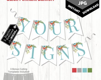 Floral banner | Etsy