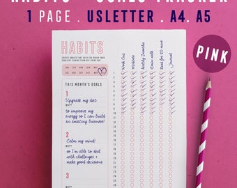 A5 habit tracker | Etsy