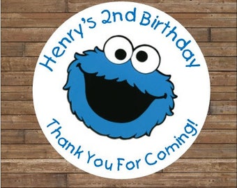 Cookie monster label | Etsy