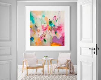 Large colorful art | Etsy