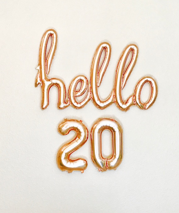 Rose Gold Hello 20 Hello 20 20th Birthday 20 years Rose
