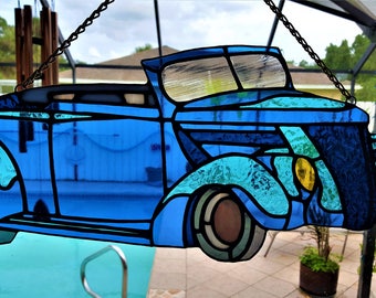 Stained glass car | Etsy