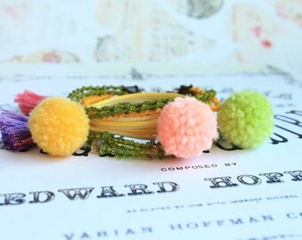 Pom pom jewelry | Etsy