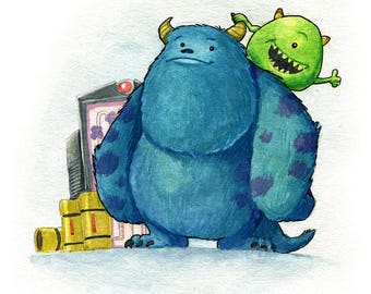 Mike and sully | Etsy