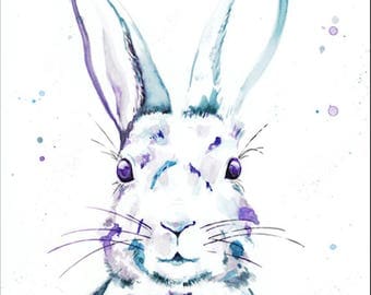 Rabbit art watercolor painting watercolor rabbit rabbit