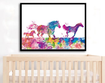 Horse watercolor | Etsy