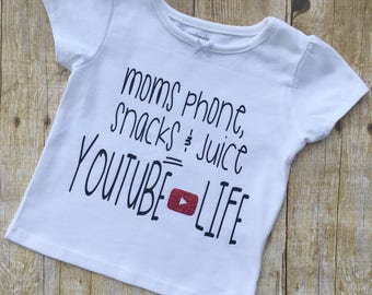 Kids youtube shirt | Etsy