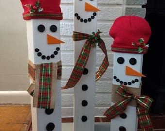 Wooden snowman | Etsy