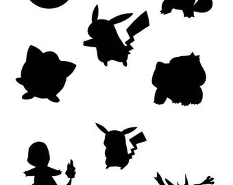 Pikachu silhouette | Etsy