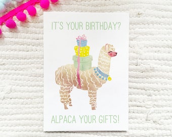 Alpaca birthday card | Etsy