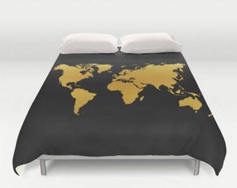 World map bedding | Etsy