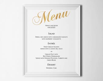 Simple wedding menu | Etsy