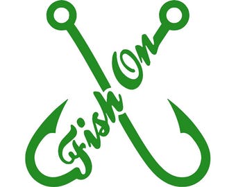 Fishing pole decal | Etsy