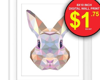 Geometric rabbit | Etsy