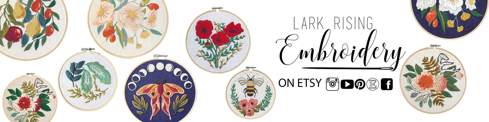 Hand-Embroidered Hoop Art and Embroidery by LarkRisingEmbroidery