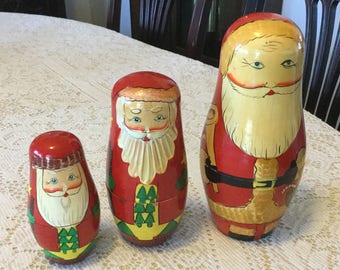 Santa nesting dolls | Etsy