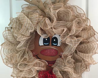 Reindeer wreath | Etsy