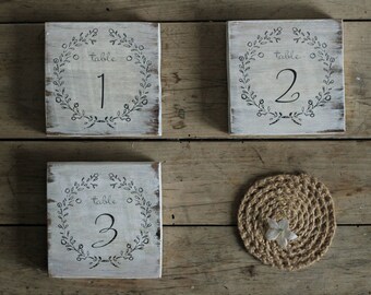 Rustic table numbers | Etsy