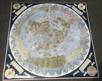 Flat earth map | Etsy