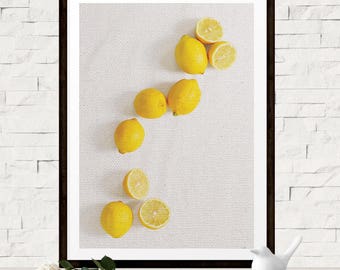 Lemon wall art | Etsy