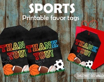 Soccer thank you tag | Etsy