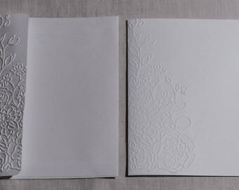White embossed cards | Etsy