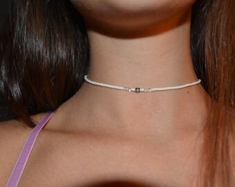 White choker | Etsy