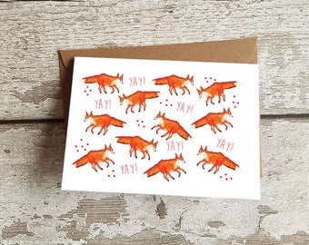Fox card | Etsy