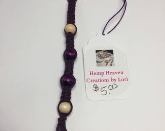 Hemp Keychain Fancy Lacey Weave in 6 Color Choices