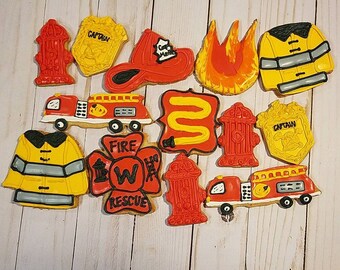 Fireman cookies | Etsy