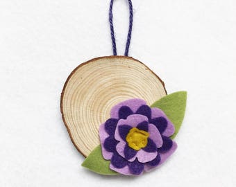 Wood disc ornament | Etsy