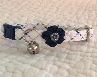 Pink Gingham Cat Collar Bell Cat Breakaway Collar Custom