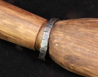 Hand FORGED IRON BRACELET Wrought Iron Steel Black Jewelry