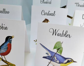 Bird table numbers Bird table tent cards Wedding Table Cards