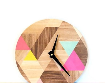 Geometric clock | Etsy