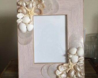 Beach Decor Seashell Picture Frame Shell Frame White