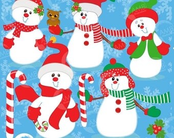 Snowman clipart | Etsy
